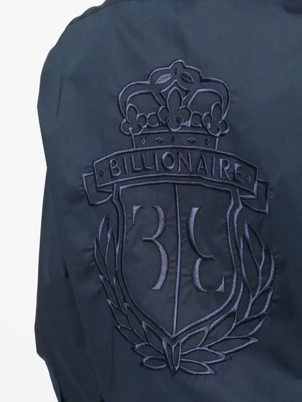 BILLIONAIRE Logo-embroidered Cotton Shirt - Blue