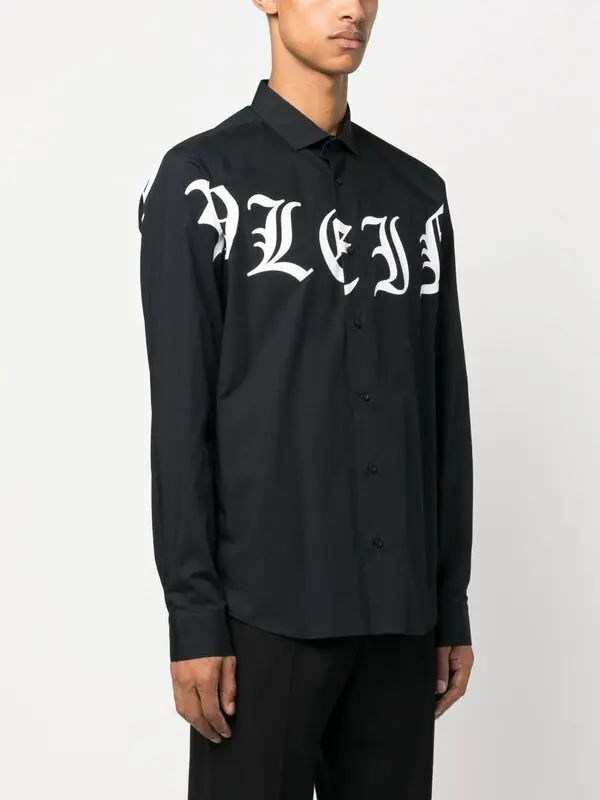 Philipp Plein Sugar Daddy Logo-print Shirt - Black