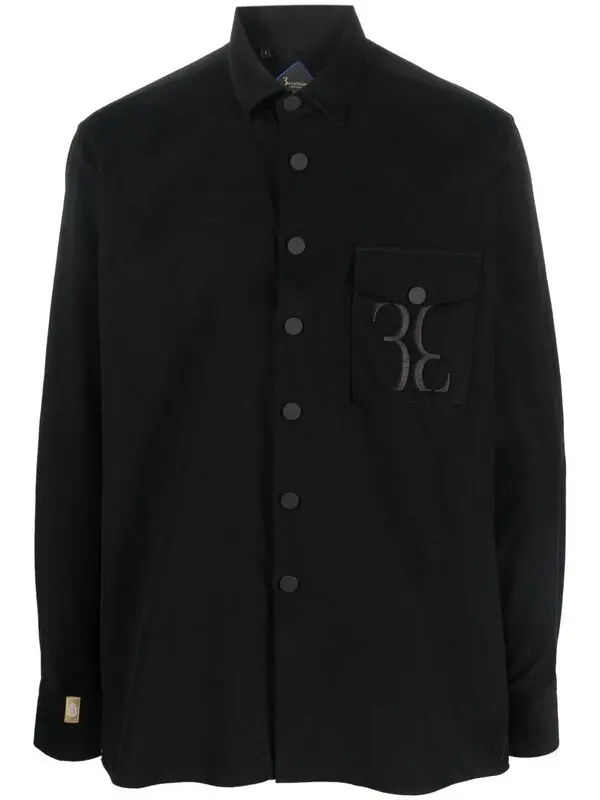 BILLIONAIRE Monogram-embroidered Cotton-corduroy Shirt