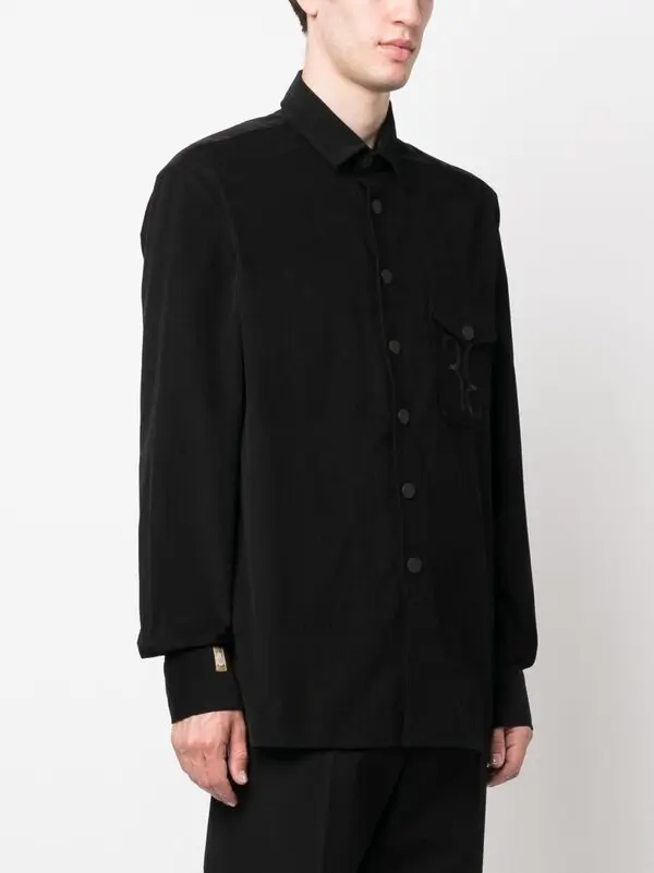 BILLIONAIRE Monogram-embroidered Cotton-corduroy Shirt