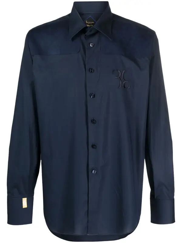 BILLIONAIRE Suede-panel Cotton Shirt