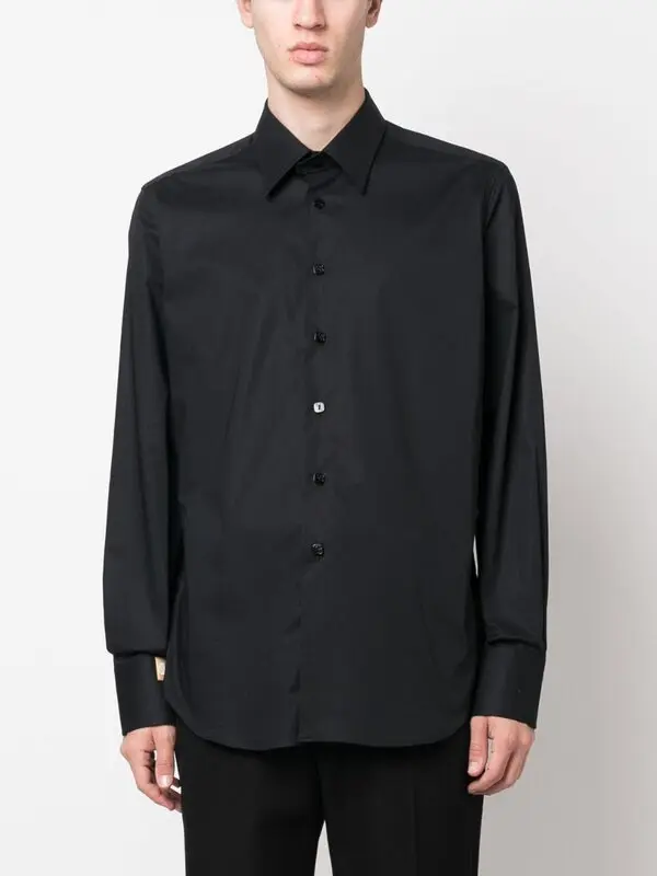 BILLIONAIRE Logo-embroidered Cotton Shirt - Black