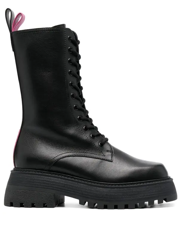 3JUIN Lace-up Leather Boots