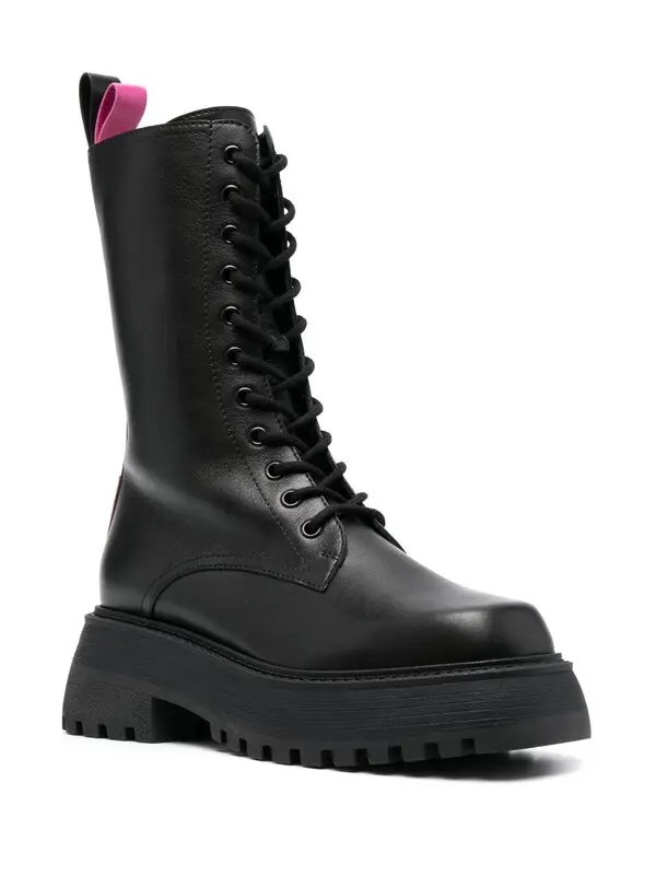 3JUIN Lace-up Leather Boots