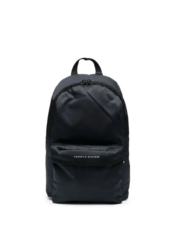 Tommy Hilfiger Logo-print Zipped Backpack - Black