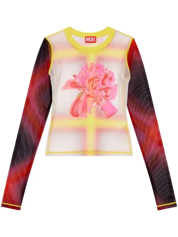 DIESEL® T-sielito-l1 Floral-print Top - Pink