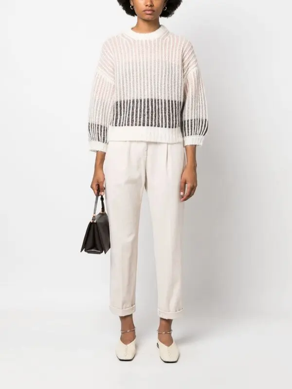 Peserico Slim-cut Tapered-leg Trousers - Neutrals
