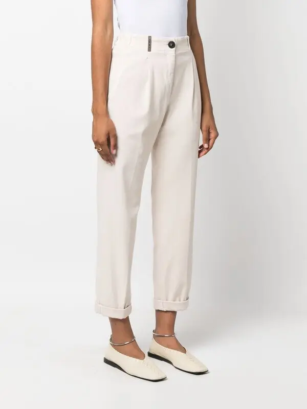Peserico Slim-cut Tapered-leg Trousers - Neutrals