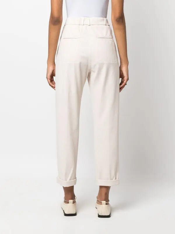 Peserico Slim-cut Tapered-leg Trousers - Neutrals