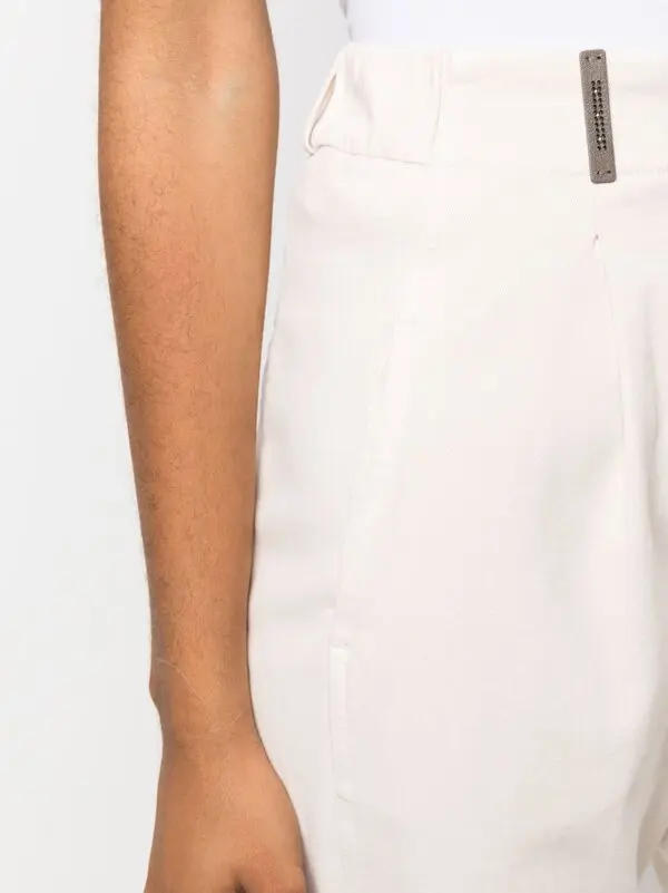 Peserico Slim-cut Tapered-leg Trousers - Neutrals