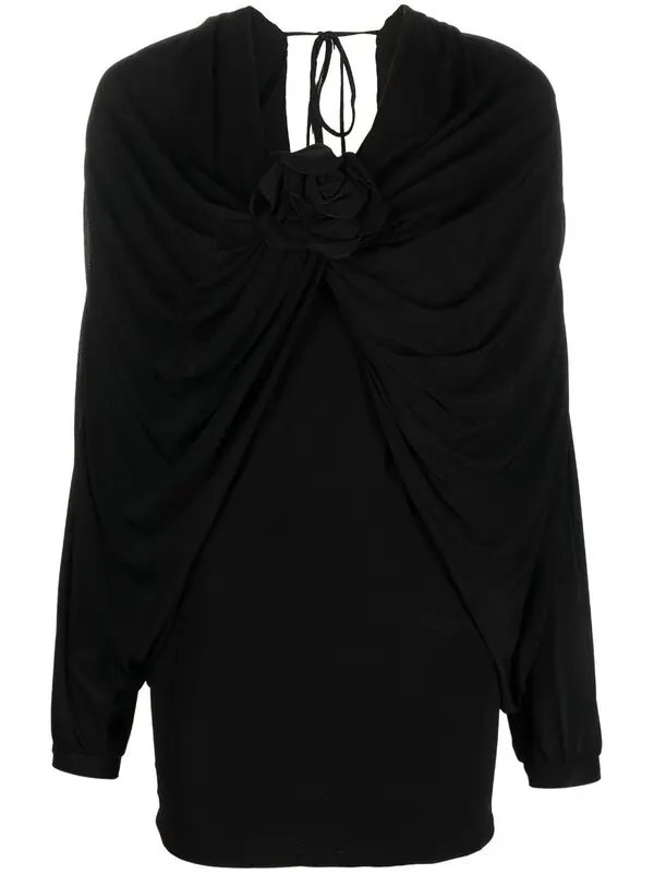 Giuseppe Di Morabito Flower-detail Ruched Minidress - Black