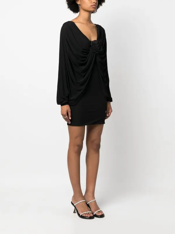 Giuseppe Di Morabito Flower-detail Ruched Minidress - Black