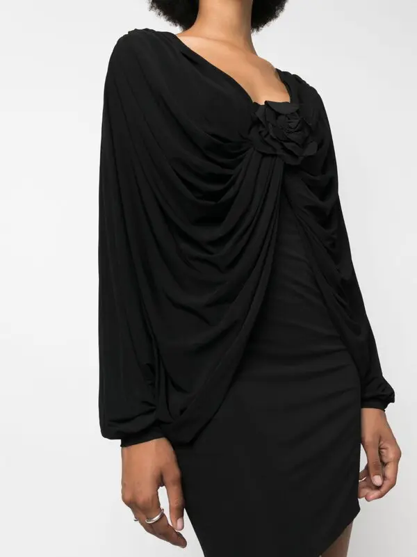 Giuseppe Di Morabito Flower-detail Ruched Minidress - Black