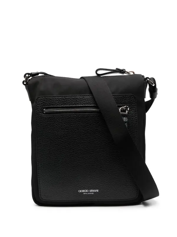 Giorgio Armani Logo-debossed Zip-fastening Shoulder Bag - Black