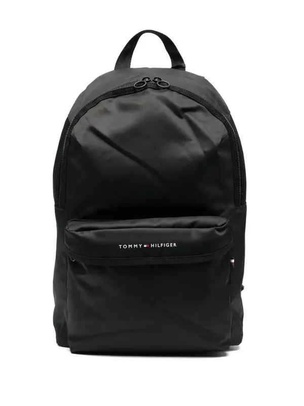 Tommy Hilfiger Logo-print Zipped Backpack - Black