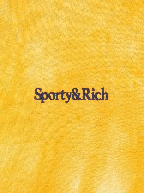 SPORTY & RICH Logo-embroidered Tie-dye Sweatshirt