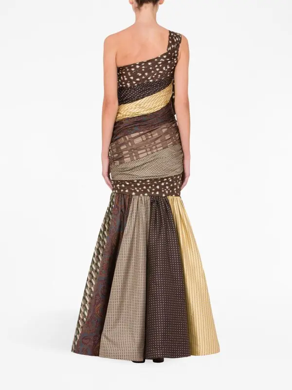 Moschino Patchwork-design One-shoulder Dress