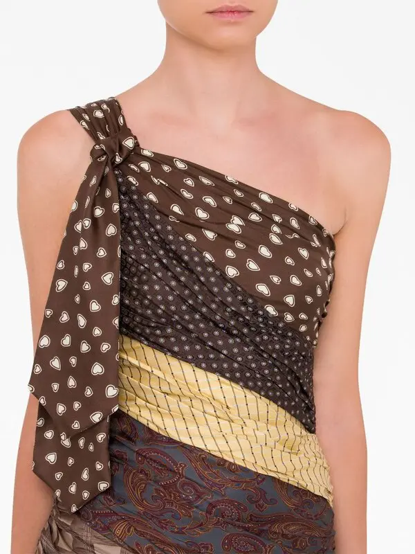 Moschino Patchwork-design One-shoulder Dress