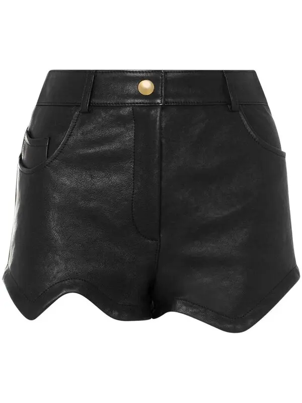 Moschino Asymmetric-hem Leather Mini Skirt - Black