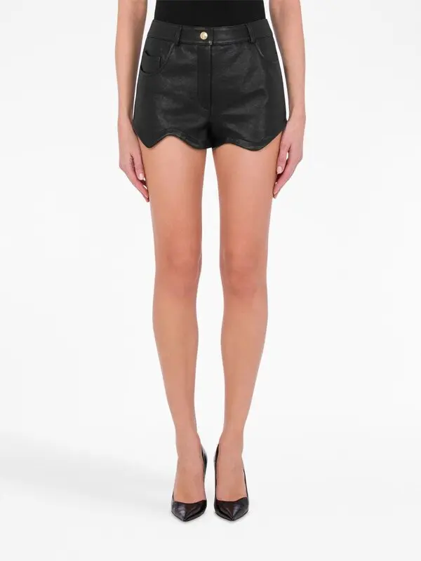 Moschino Asymmetric-hem Leather Mini Skirt