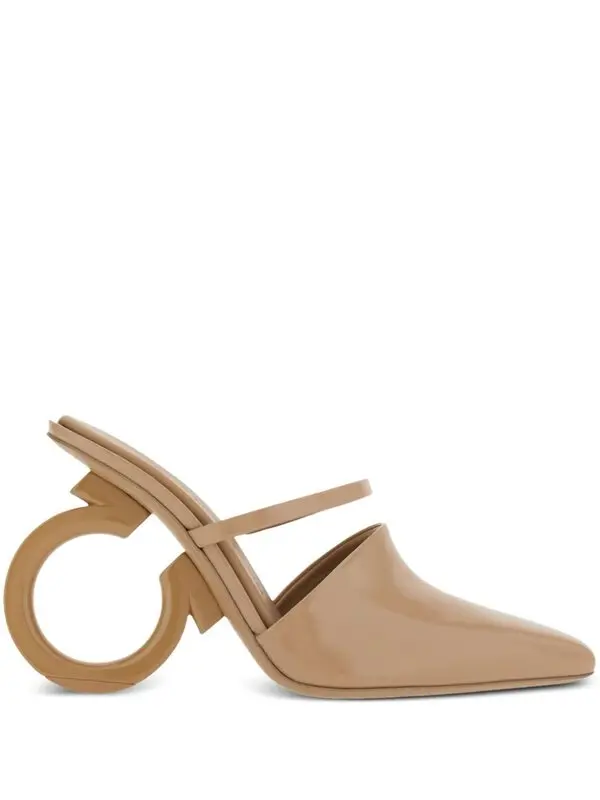 FERRAGAMO Elina 75mm Leather Mules