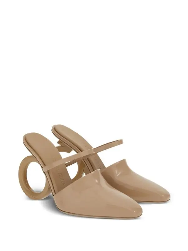 FERRAGAMO Elina 75mm Leather Mules