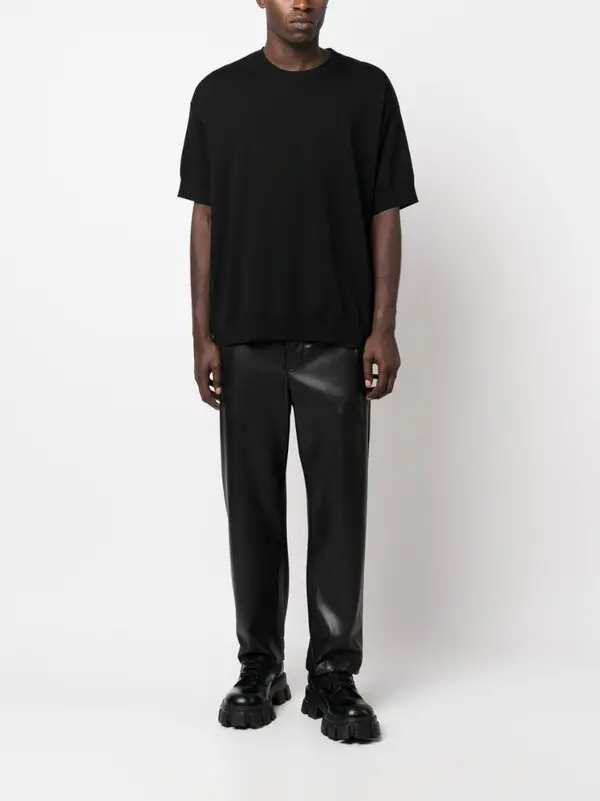 JIL SANDER Short-sleeve Wool T-shirt - Black