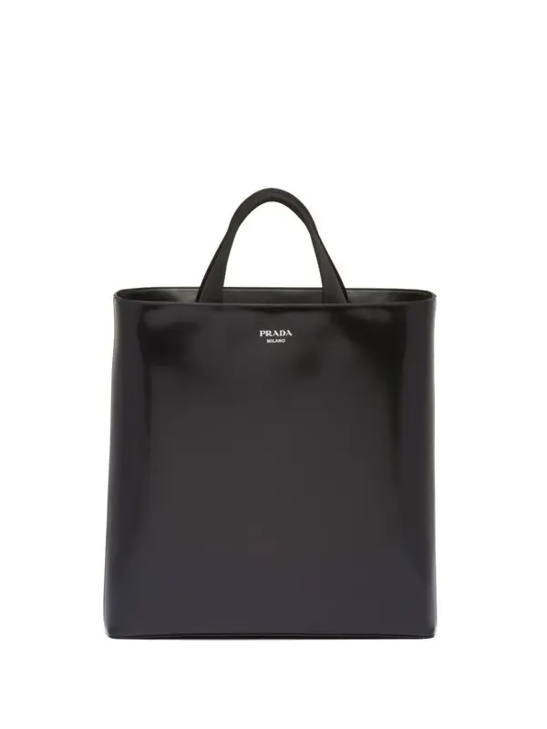 Prada Leather Tote Bag - Black