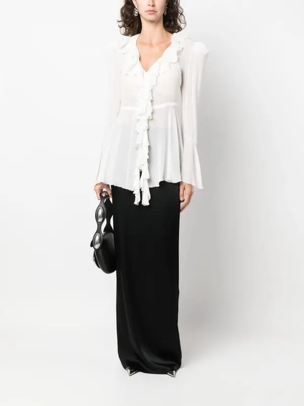 Philosophy Di Lorenzo Serafini Ruched-trim V-neck Blouse