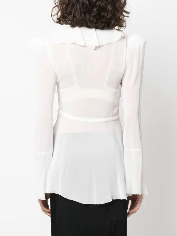 Philosophy Di Lorenzo Serafini Ruched-trim V-neck Blouse