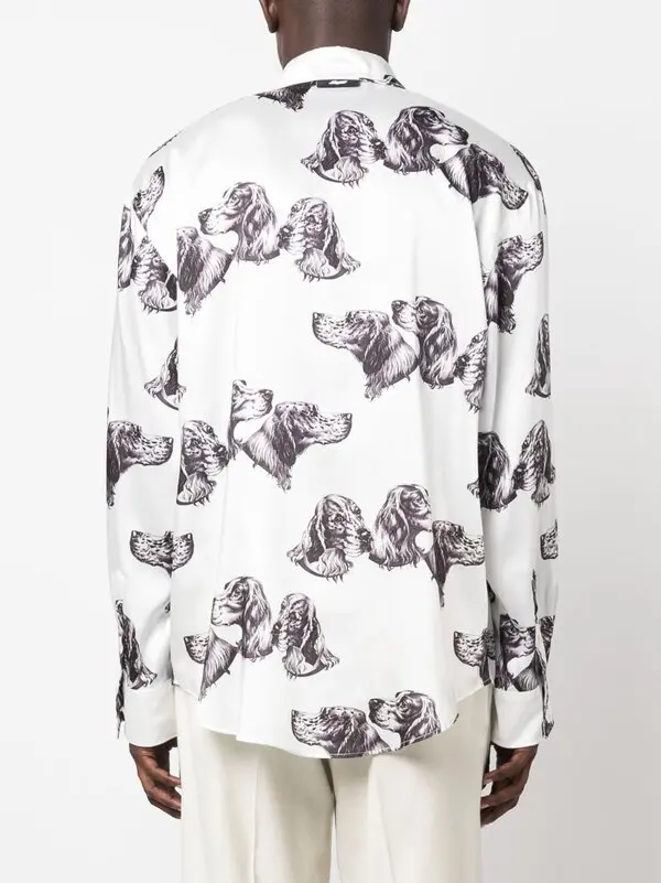 MSGM Graphic-print Long-sleeve Shirt