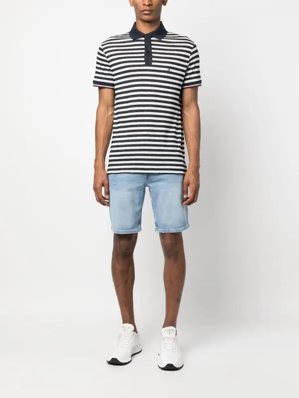 Tommy Hilfiger Logo-patch Striped Polo Shirt