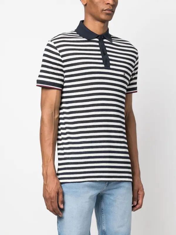Tommy Hilfiger Logo-patch Striped Polo Shirt