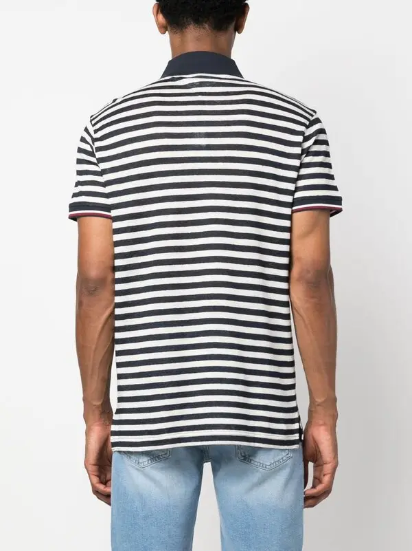 Tommy Hilfiger Logo-patch Striped Polo Shirt