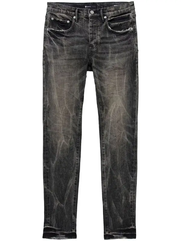 PURPLE BRAND Acid-wash Low-rise Skinny Jeans
