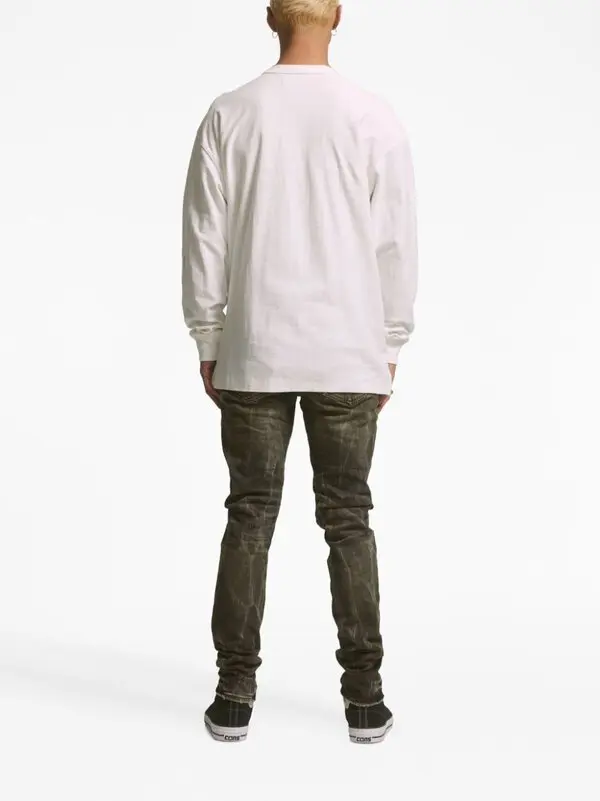 PURPLE BRAND Acid-wash Low-rise Skinny Jeans