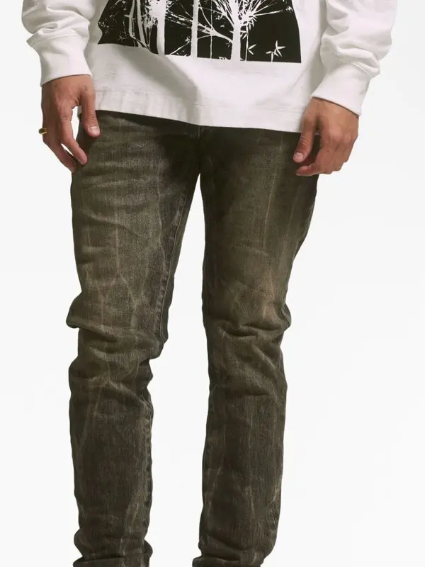 PURPLE BRAND Acid-wash Low-rise Skinny Jeans