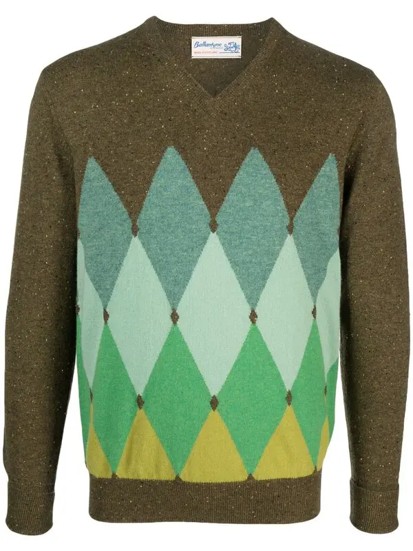 BALLANTYNE Argyle-intarsia Knit Jumper