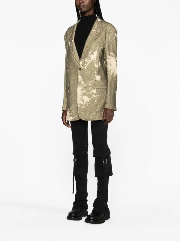 R13 Paint Splatter-print Tweed Blazer