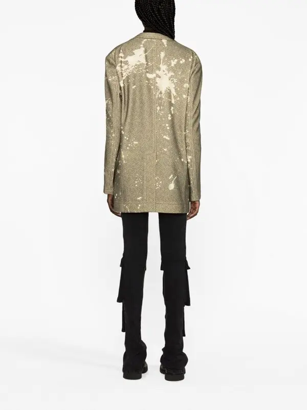 R13 Paint Splatter-print Tweed Blazer
