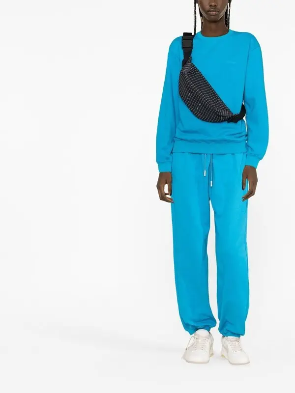 Off-White Logo-embroidered Cotton Track Pants - Blue