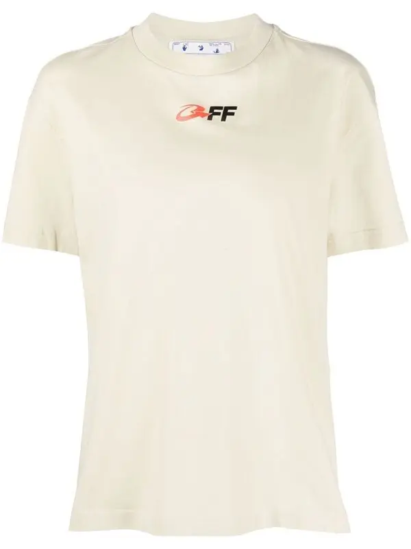 Off-White Graphic-print Cotton T-shirt - Neutrals