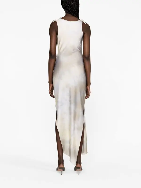 Coperni Floral-appliqué Cut-out Dress - Neutrals