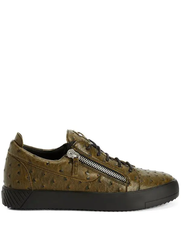GIUSEPPE ZANOTTI Frankie Double-zip Low-top Sneakers - Green