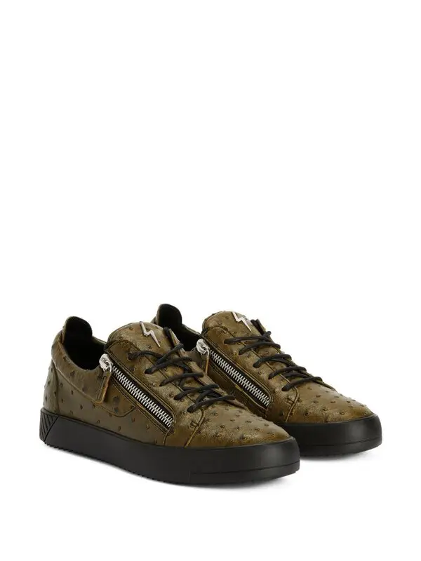 GIUSEPPE ZANOTTI Frankie Double-zip Low-top Sneakers - Green