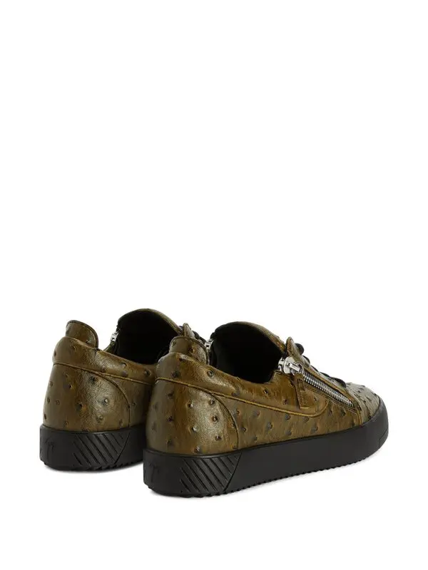 GIUSEPPE ZANOTTI Frankie Double-zip Low-top Sneakers - Green