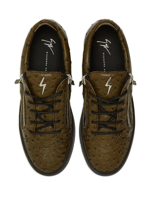 GIUSEPPE ZANOTTI Frankie Double-zip Low-top Sneakers - Green