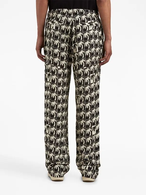 Palm Angels Palm-tree Print Wide-leg Trousers