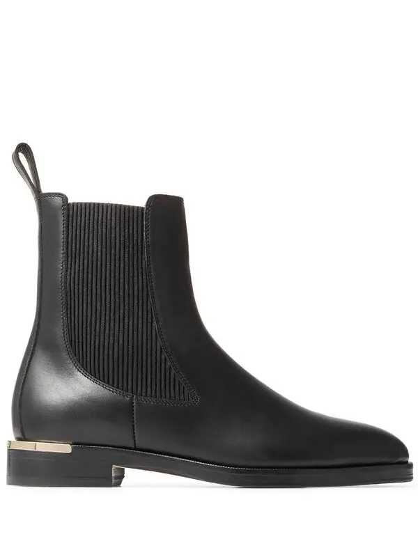 JIMMY CHOO Thessaly Leather Ankle Boots - Black