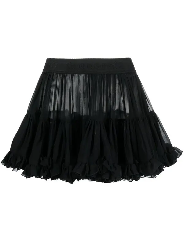 Dsquared2 A-line Ruffled Miniskirt - Black